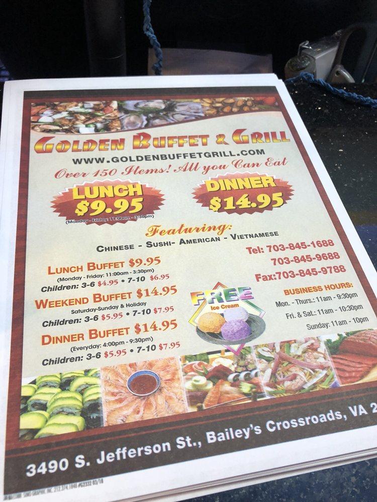 Menu at Golden Buffet & Grill restaurant, Falls Church