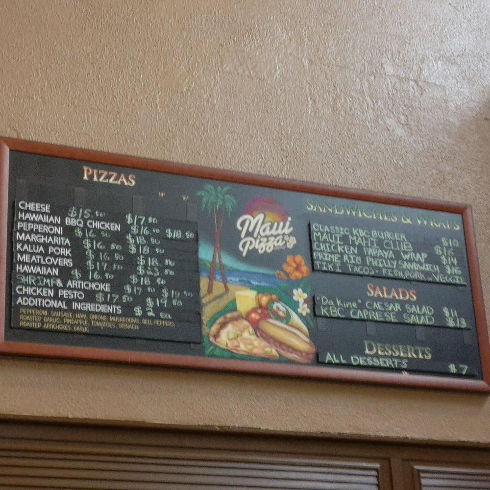 Menu at Maui Pizza pizzeria, Lahaina