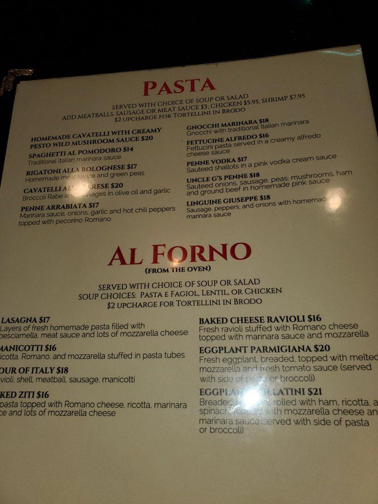 Menu at Uncle Giuseppe's Lil Bit A Brooklyn pizzeria, Stuart