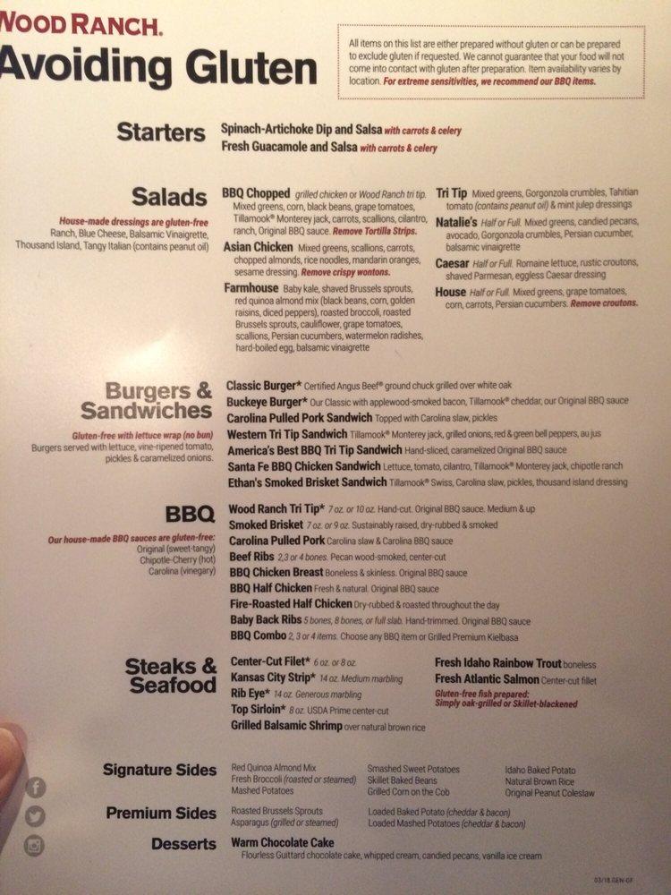 Menu at Wood Ranch pub & bar, Camarillo