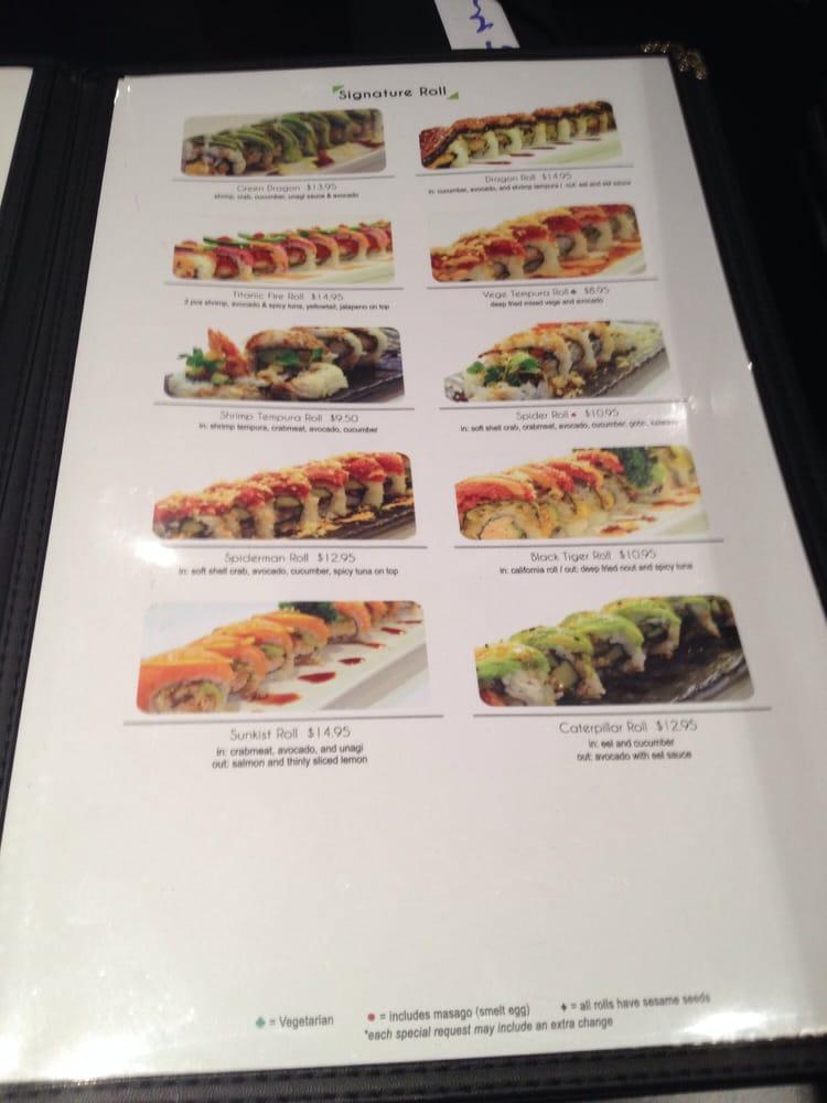 Menu at Arigato Sushi restaurant, Salinas