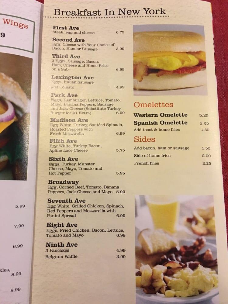 Menu at New York Italian Deli restaurant, Brandywine