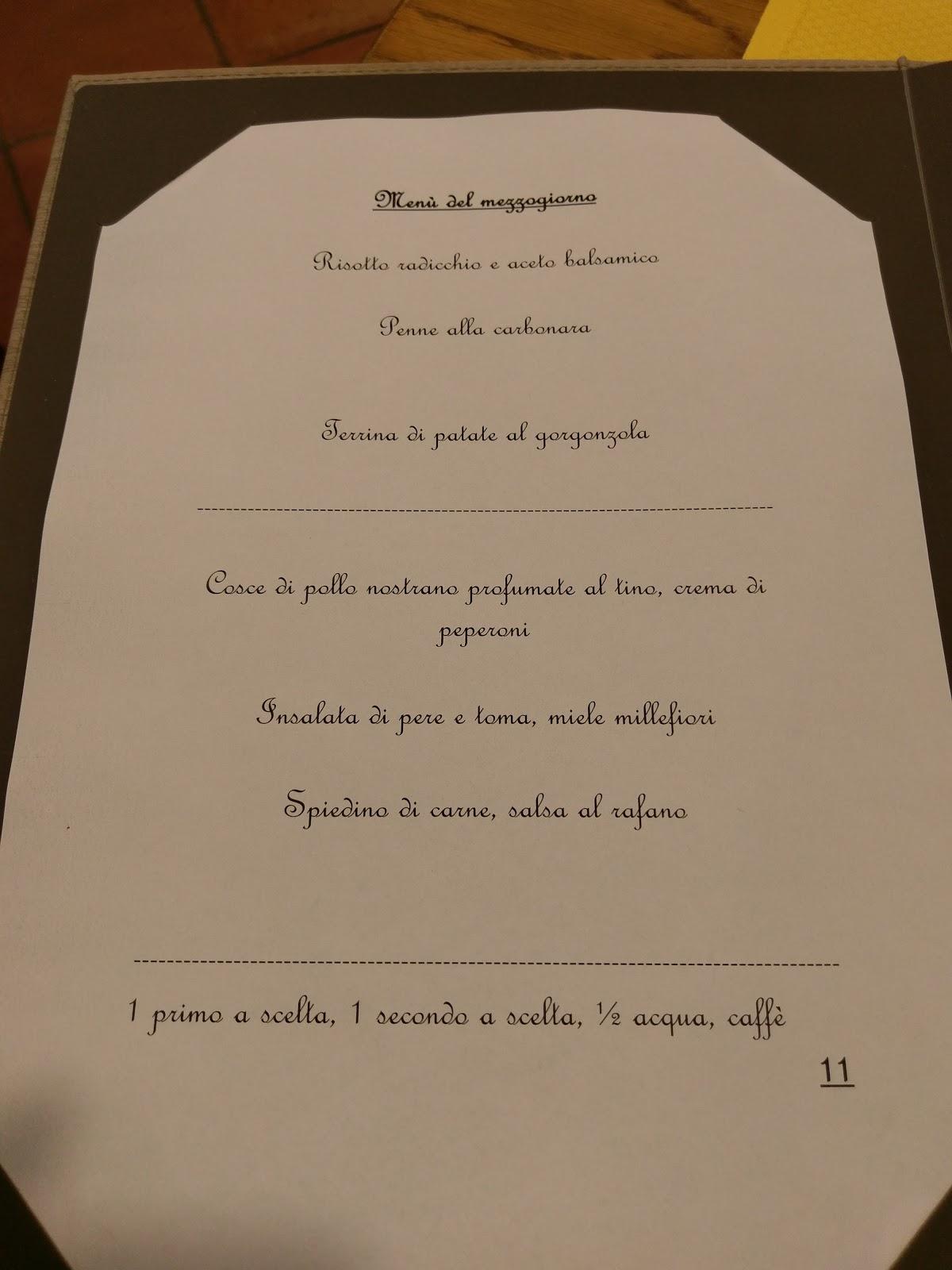 Menu da Il Gatto E La Volpe ristorante, Oleggio