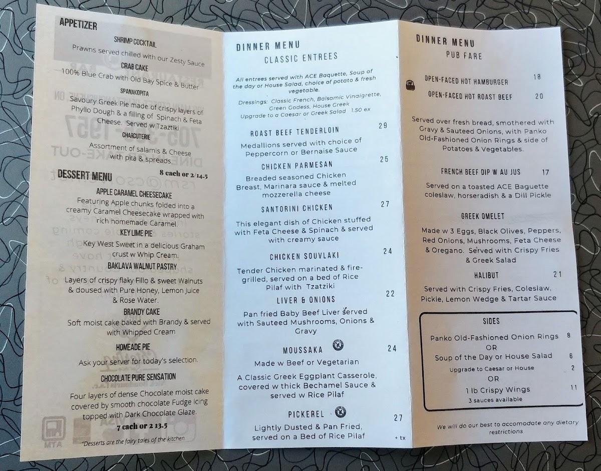 Menu at Pier 21 pub & bar, Penetanguishene