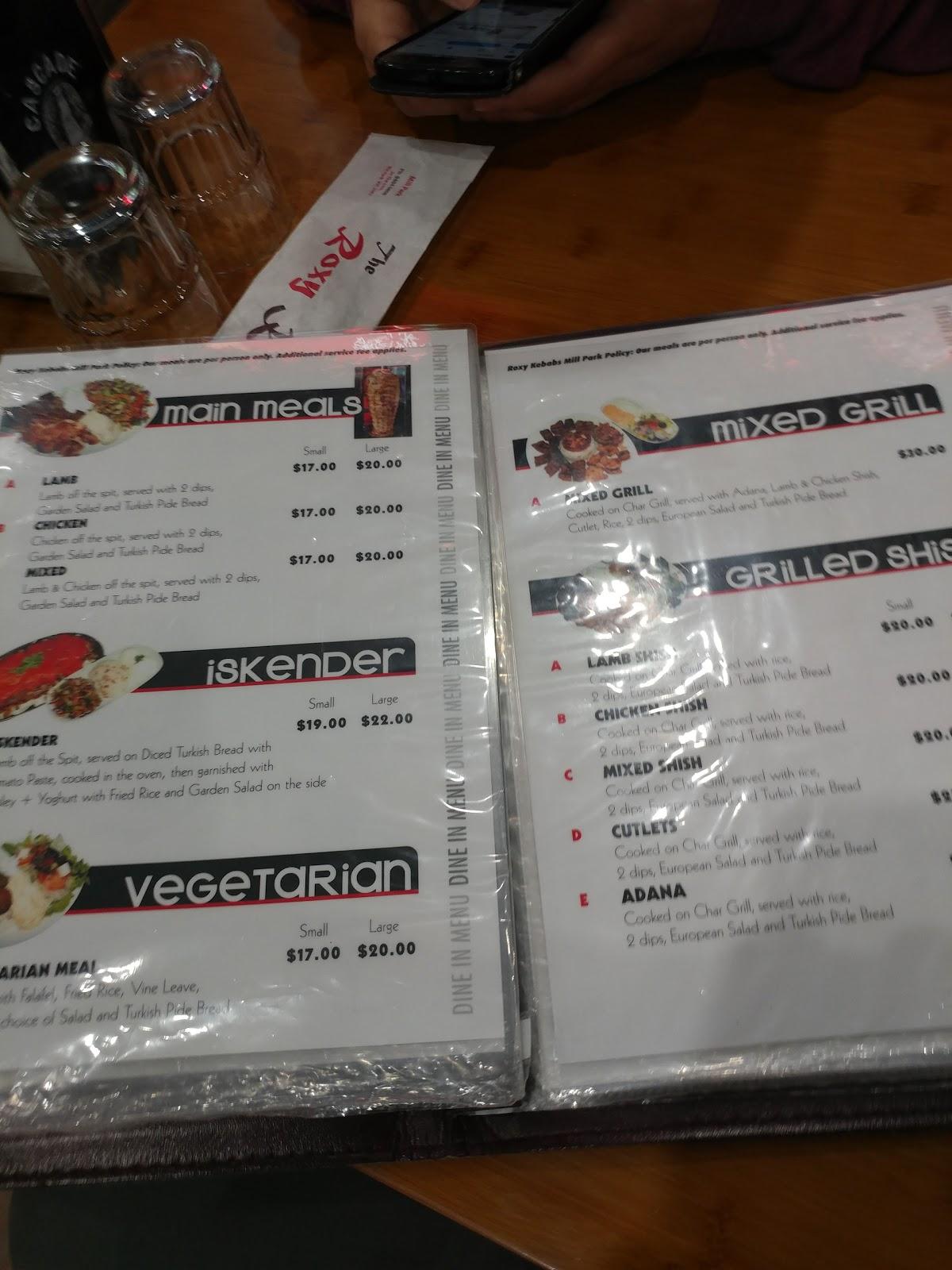 Menu at Roxy Kebabs & Cafė Mill Park restaurant, Mill Park