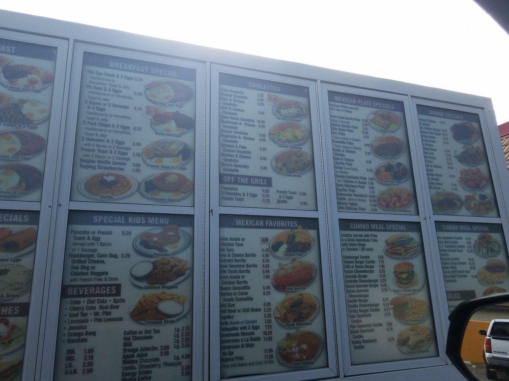 Menu at Terry's Cafe, Stanton