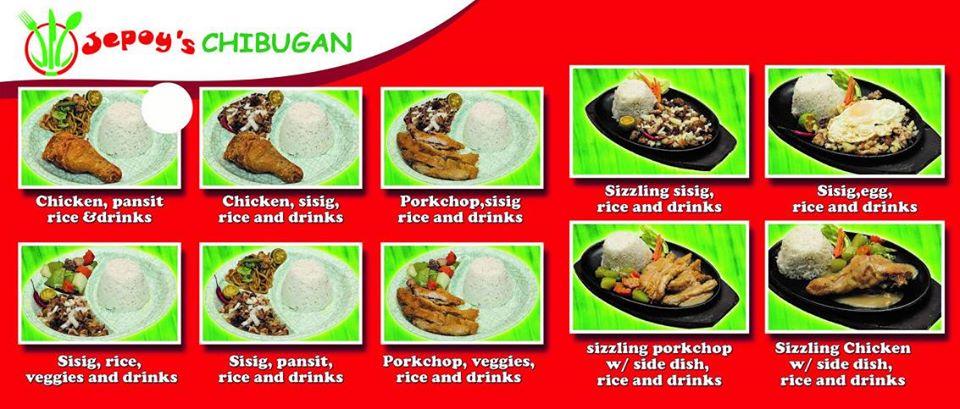 Menu at Jepoy's Chibugan Tarlac restaurant, Tarlac City