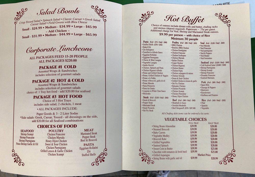 Menu at Pete's Deli restaurant, Farmingdale