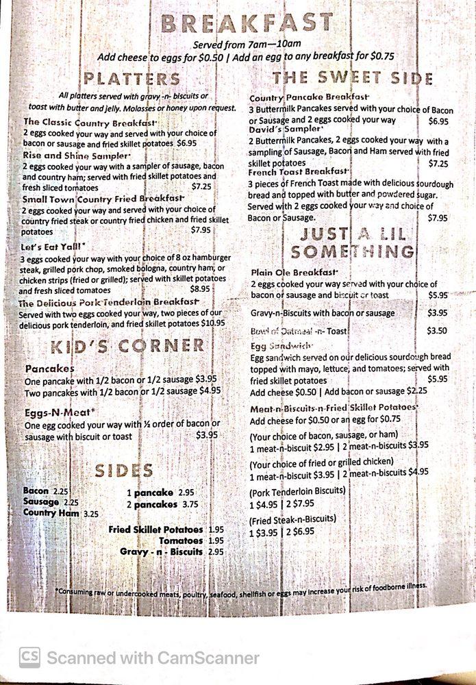 Menu at Rojas Kitchen restaurant, Carthage