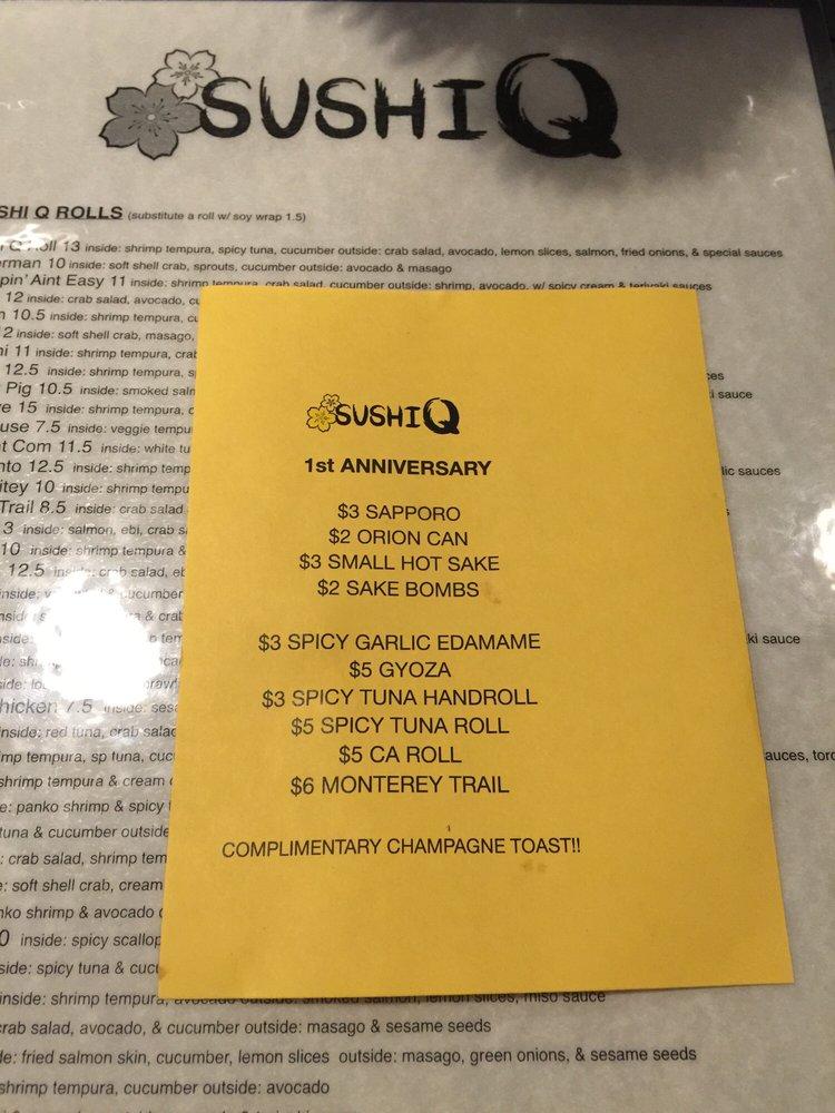Menu at Sushi Q Japanese Restaurant, Sacramento, Elk Grove Florin Rd #400