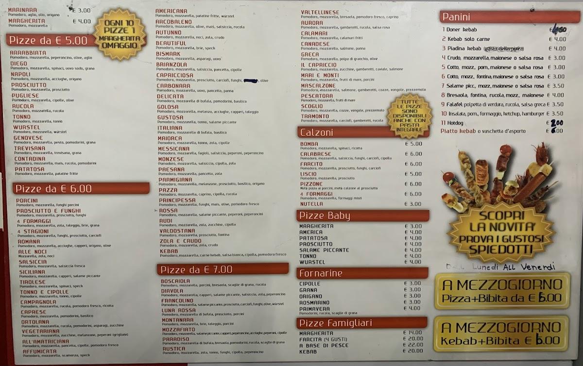 Menu da Il Capriccio pizzeria, Cernusco Lombardone