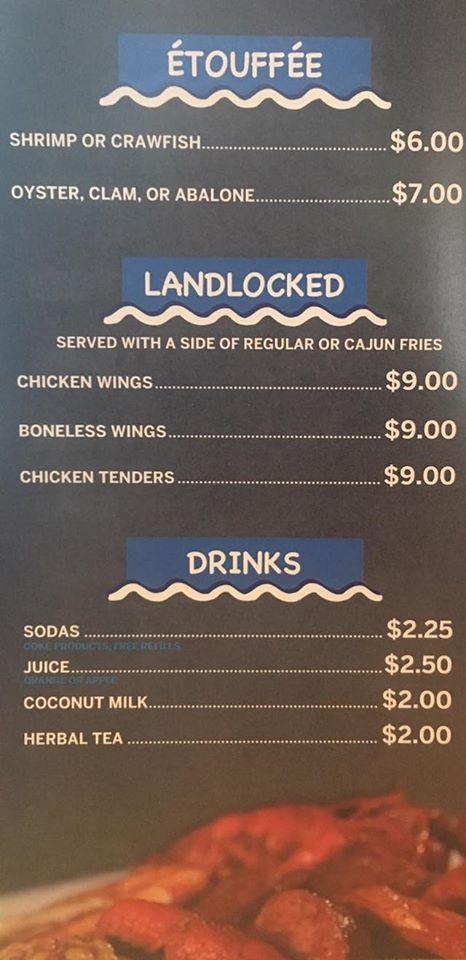 Menu at Seafood Shake pub & bar, Cleveland Heights