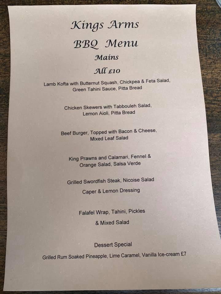 Menu at The Kings Arms pub & bar, Chipping Campden, High St