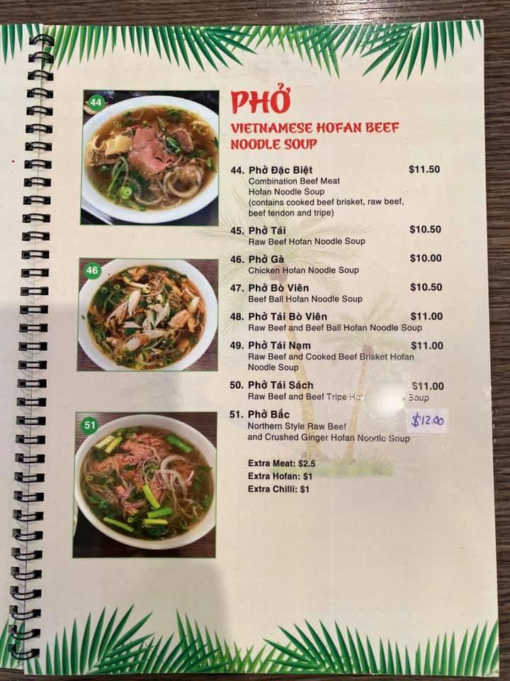 Menu at Hủ Tiếu Mì BẾN TRE restaurant, Morley
