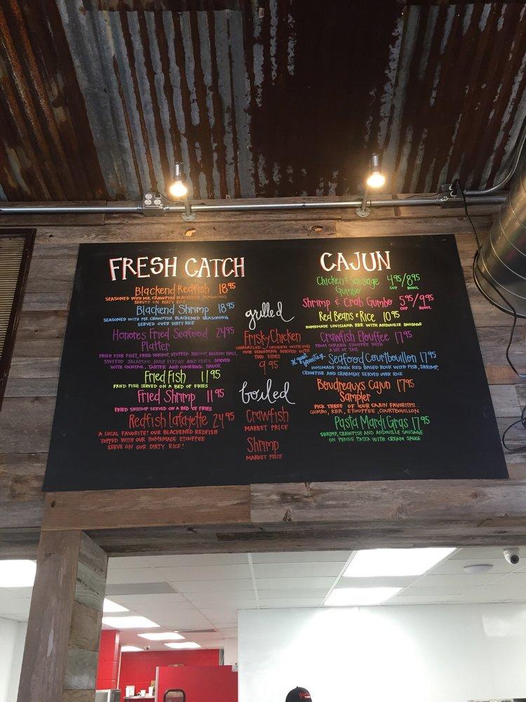 Menu at Honore's Cajun Cafe, Manvel