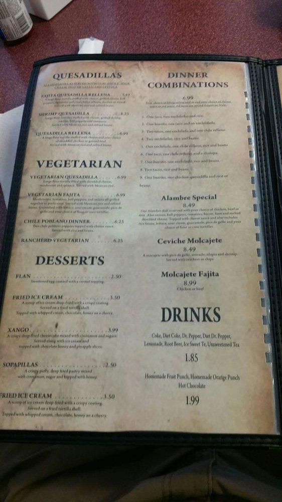 Menu at Red Habanero restaurant, Camden, Branyan-Hunnicutt Bypass