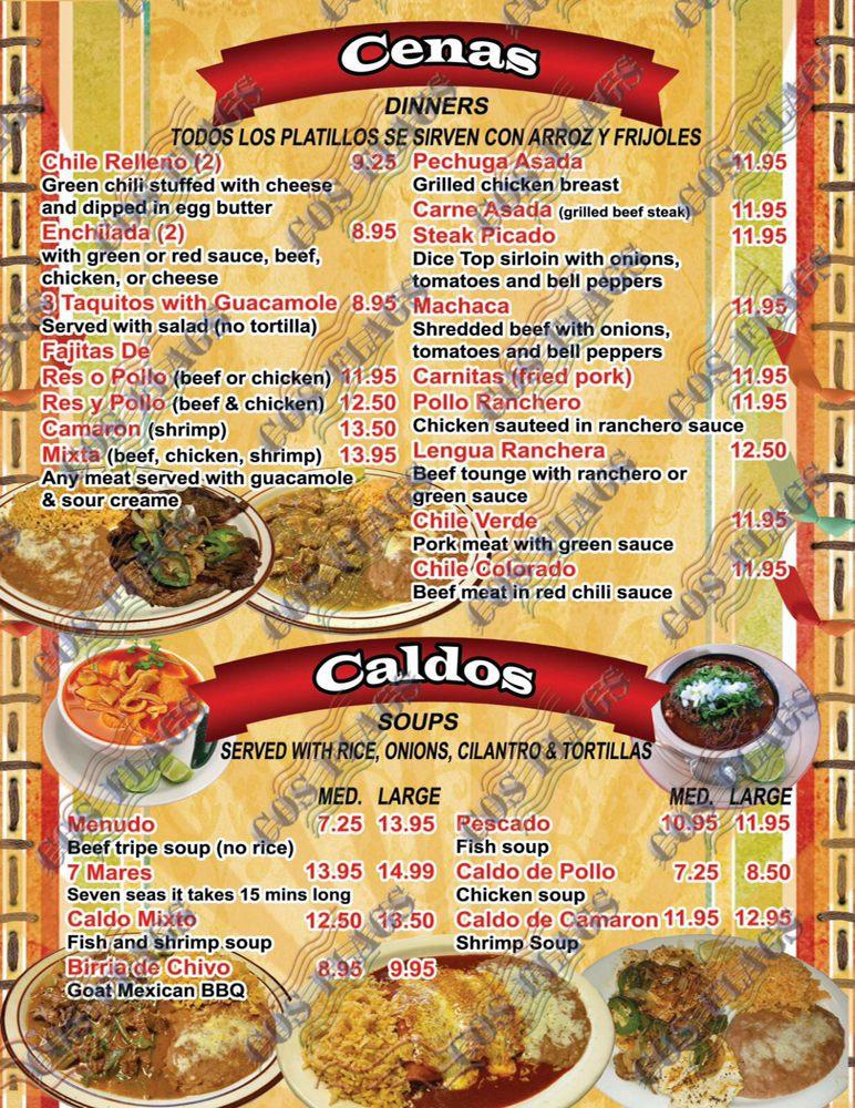 Menu at La Perla Tapatia Restaurant, Delano