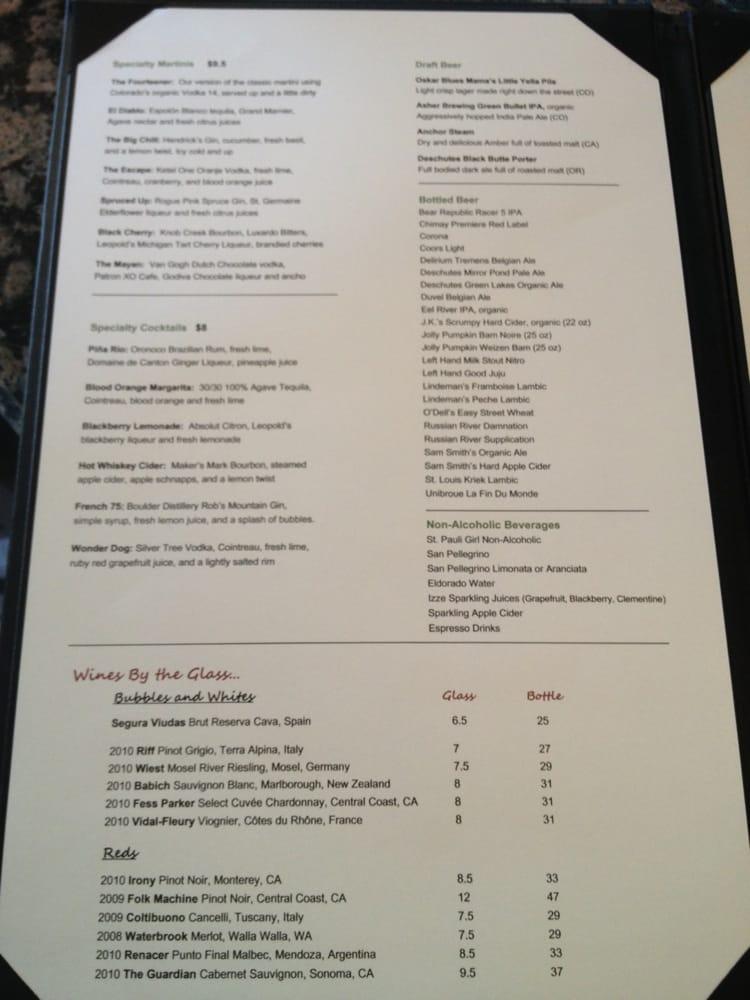 Menu at Sugarbeet pub & bar, Longmont