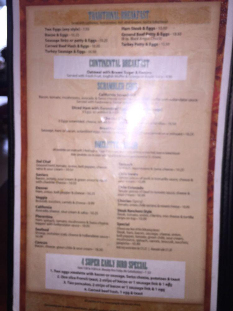 Menu at The Best Breakfast restaurant, Oxnard