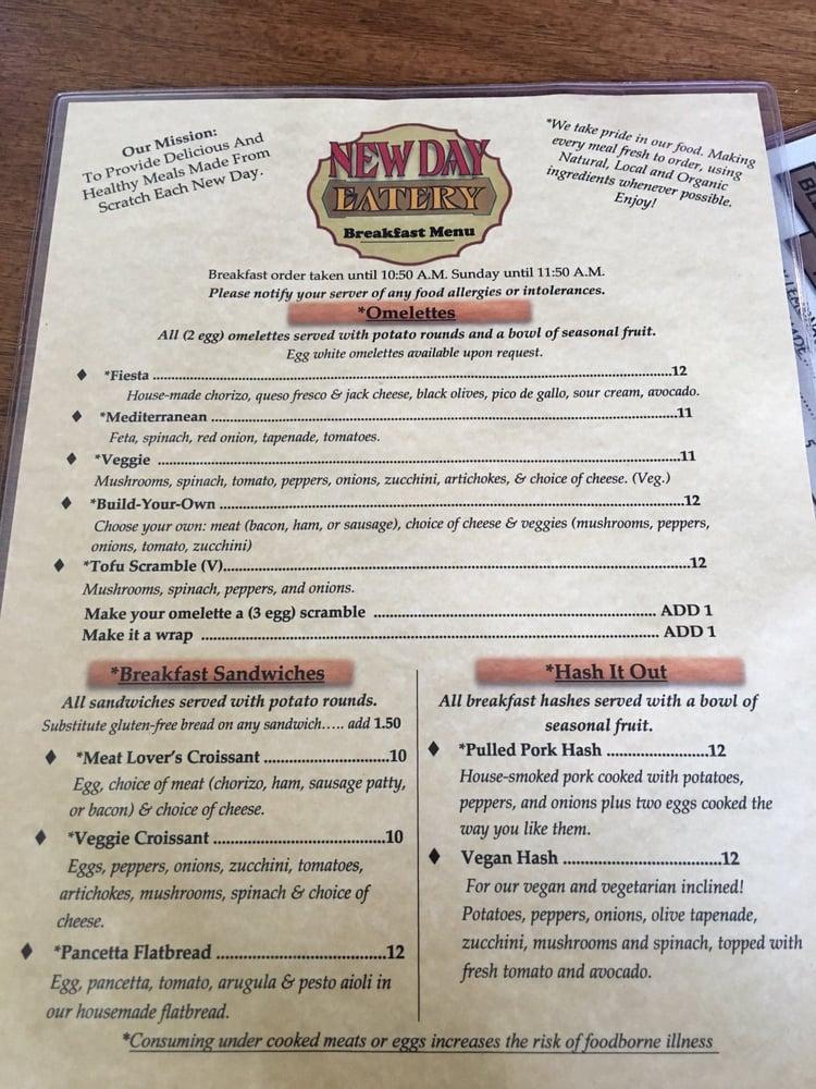 Menu at New Day Eatery pub & bar, Port Angeles