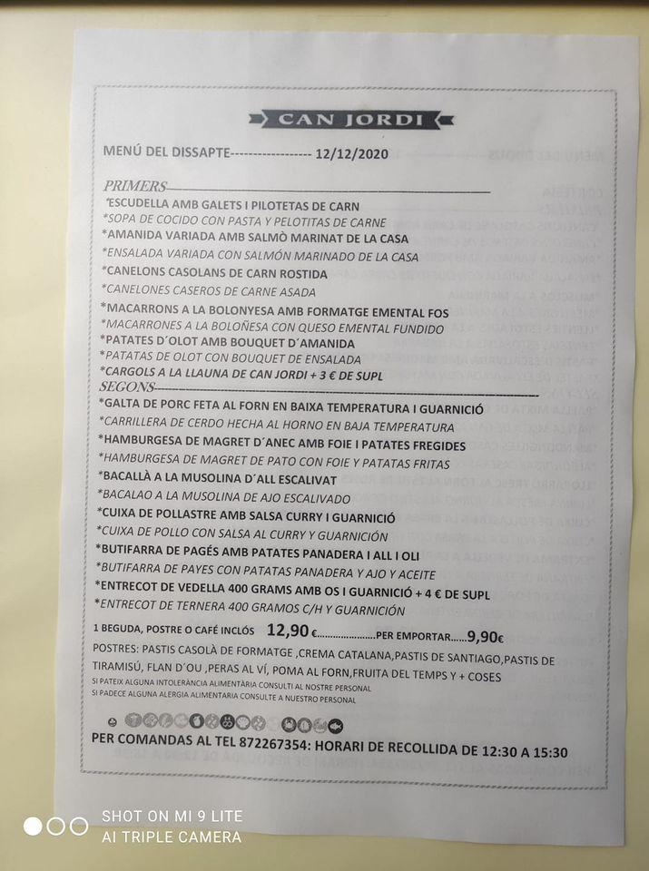 Menu at CAN JORDI GRILL pub & bar, Figueres
