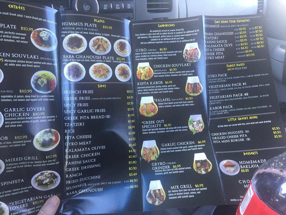 Menu at Greek Out Take-Out restaurant, Prescott Valley