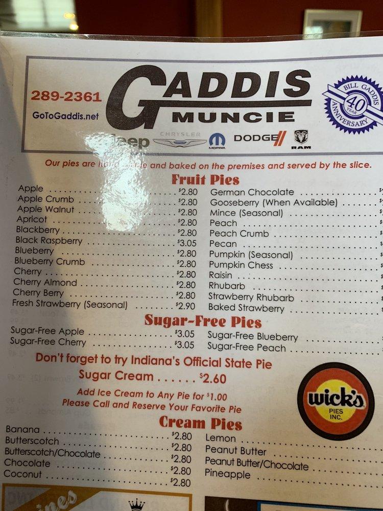Menu at Mrs. Wick's Restaurant & Pie Shop, Winchester