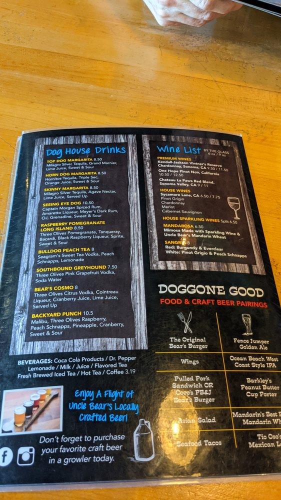 Menu at Uncle Bear's Grill & Tap - Baseline pub & bar, Mesa, E Baseline ...