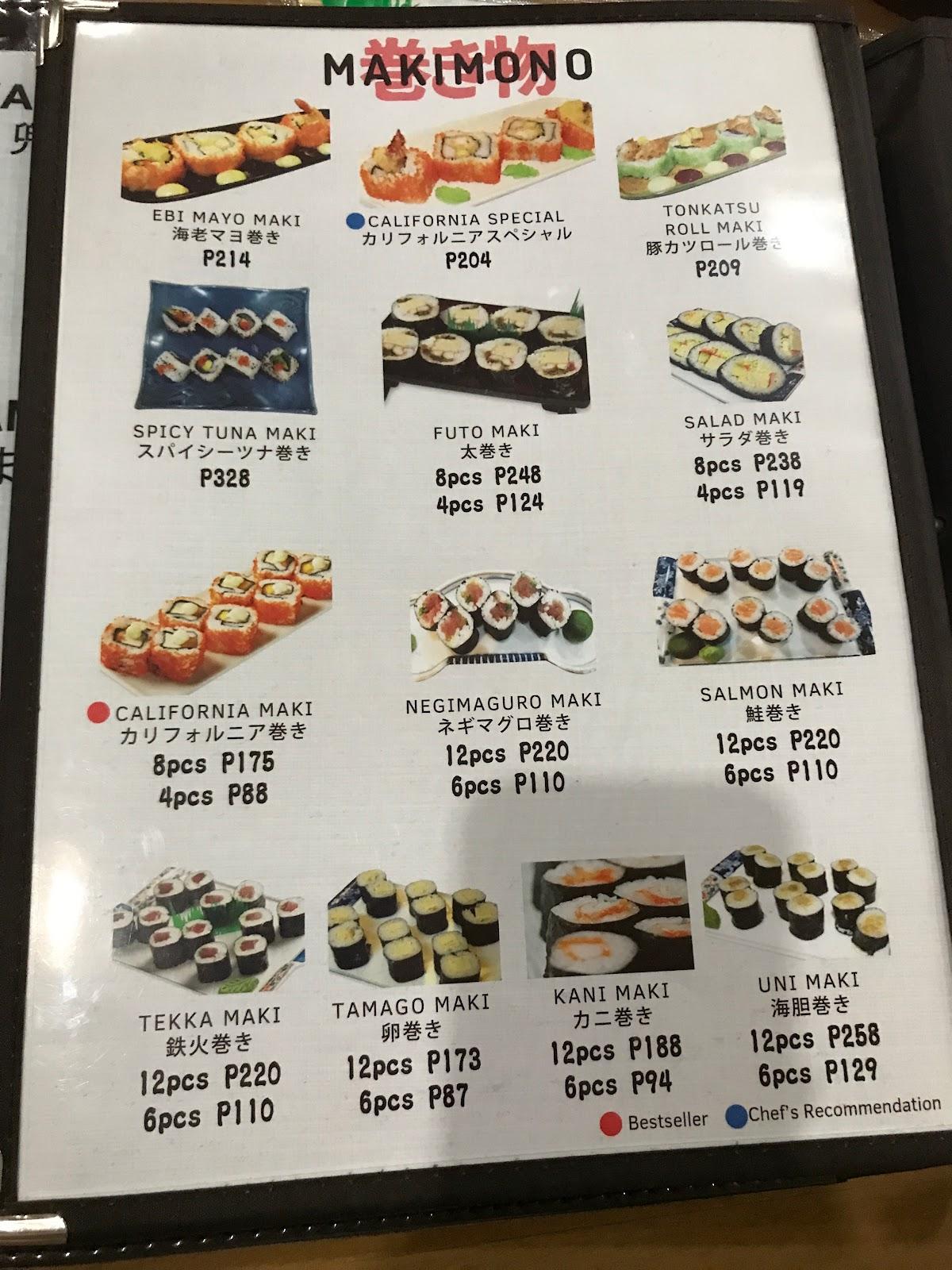 Menu at Yutaka Izakaya restaurant, Quezon City, UNIT X