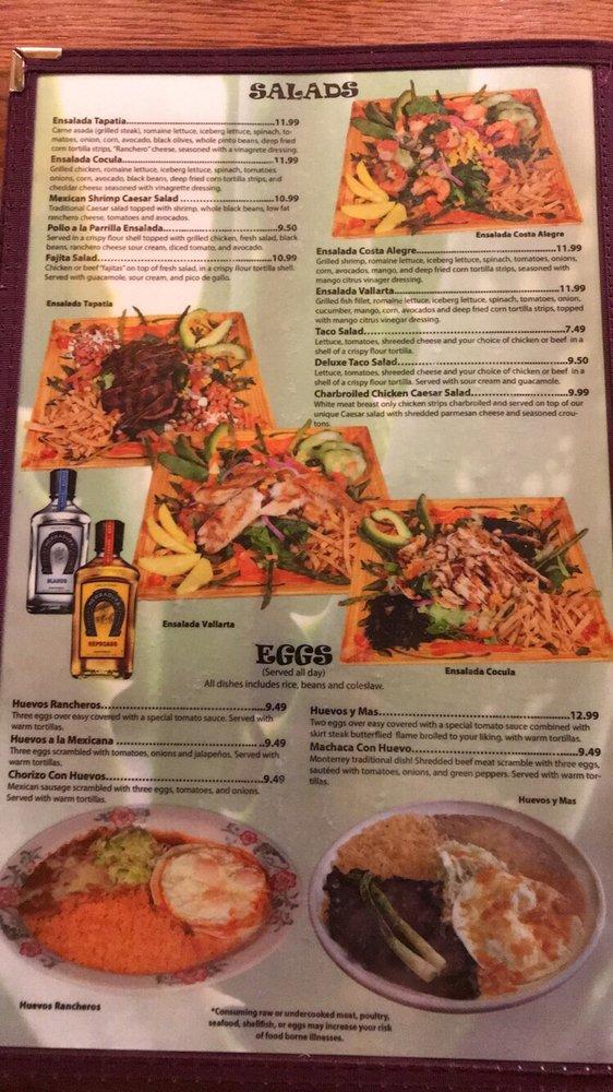Menu at Mi Mexico Restaurant, Burlington