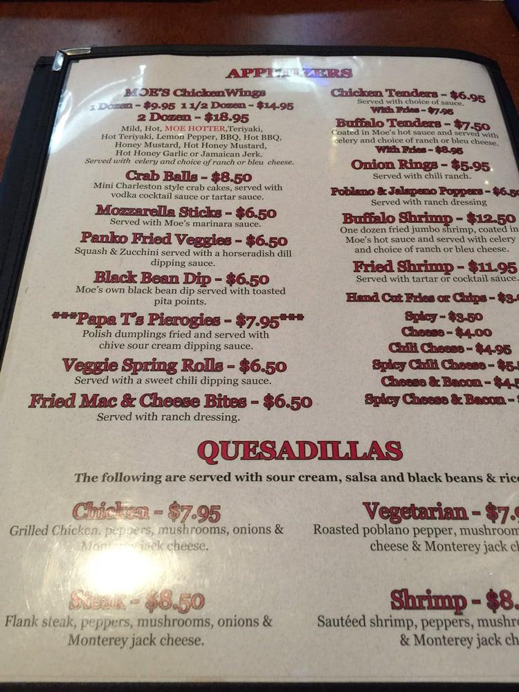 Menu at Moe's Crosstown Tavern pub & bar, Charleston, 714 Rutledge Ave