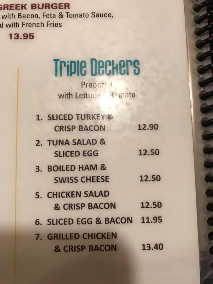 Menu at Embassy Diner restaurant, Bethpage