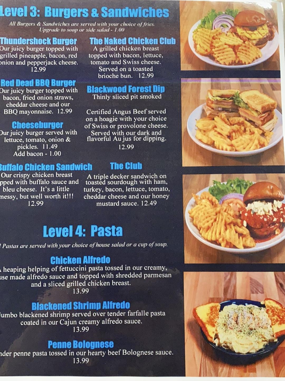 Menu at Game Night Lounge restaurant, Great Falls