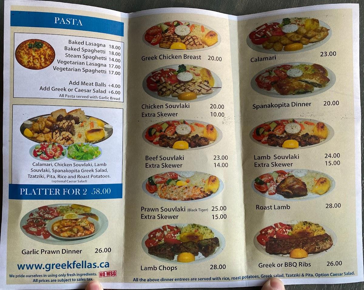 Menu at Greek Fellas Restaurant, Delta