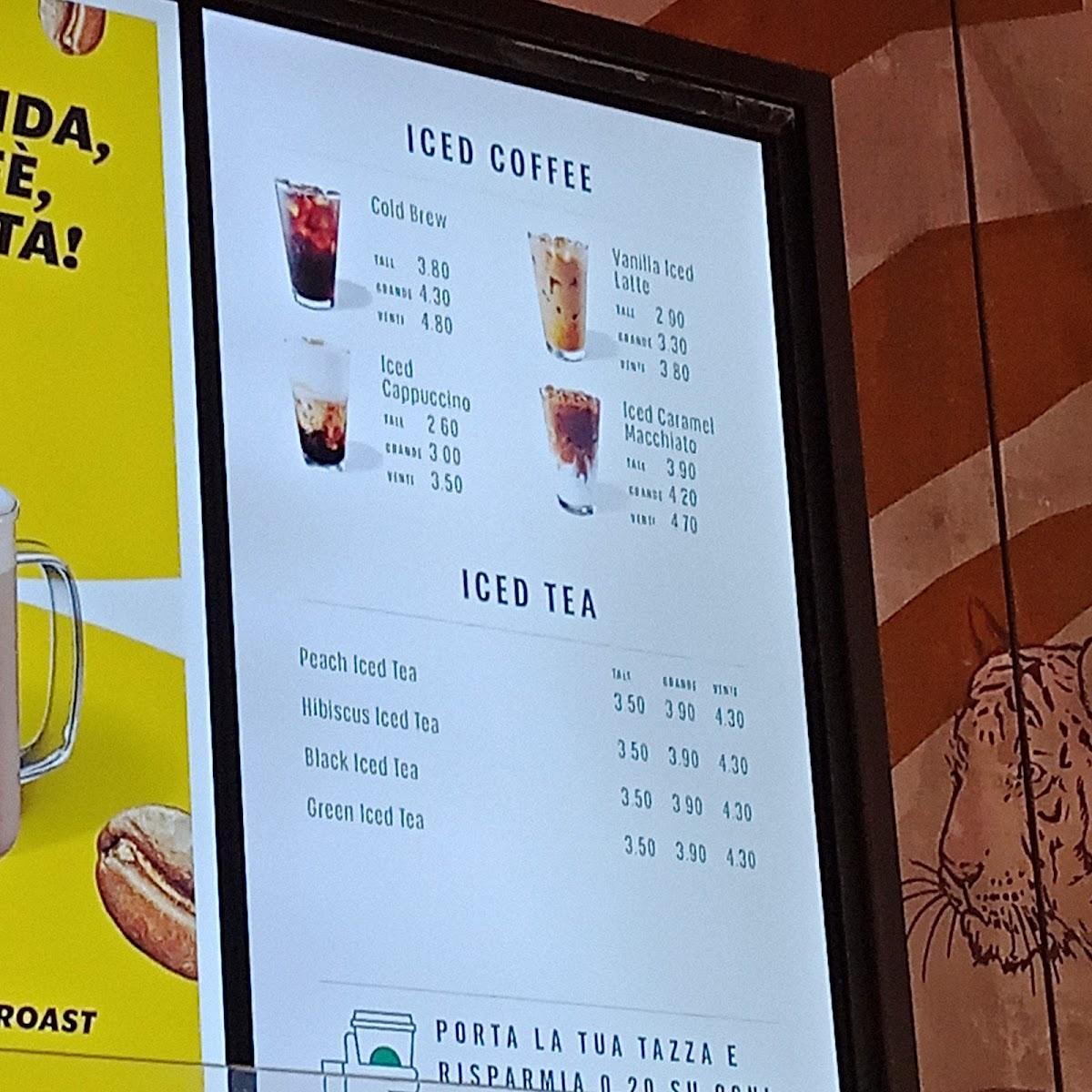 Menu da Starbucks Serravalle, Outlet