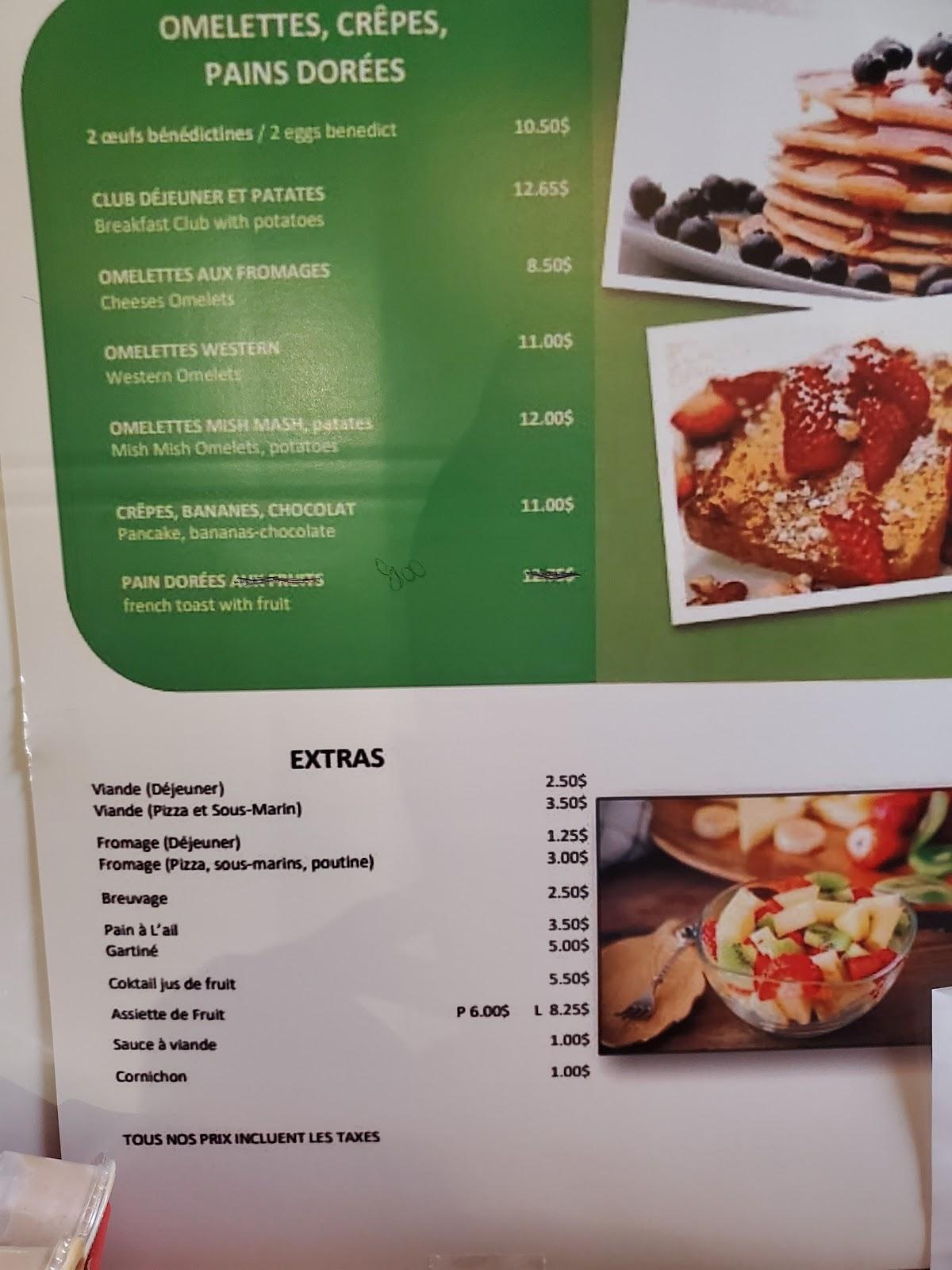 Menu at Chez Loulou restaurant, Mercier