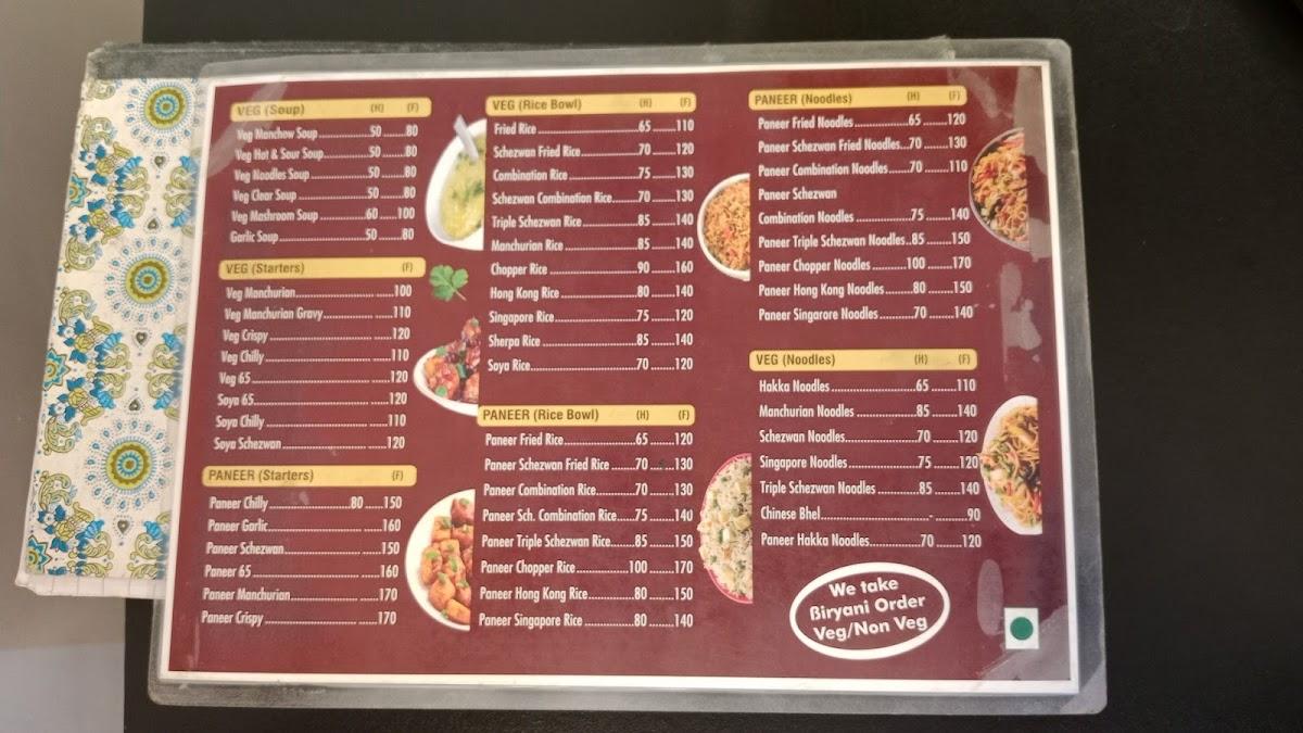 Menu at Food Park, Dombivli