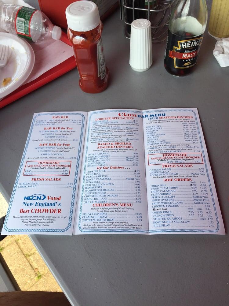 Menu at LOBSTER POT restaurant, Wareham, Cranberry Hwy
