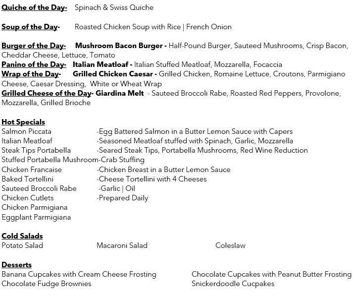 Menu at The Everyday Gourmet desserts, Hamden