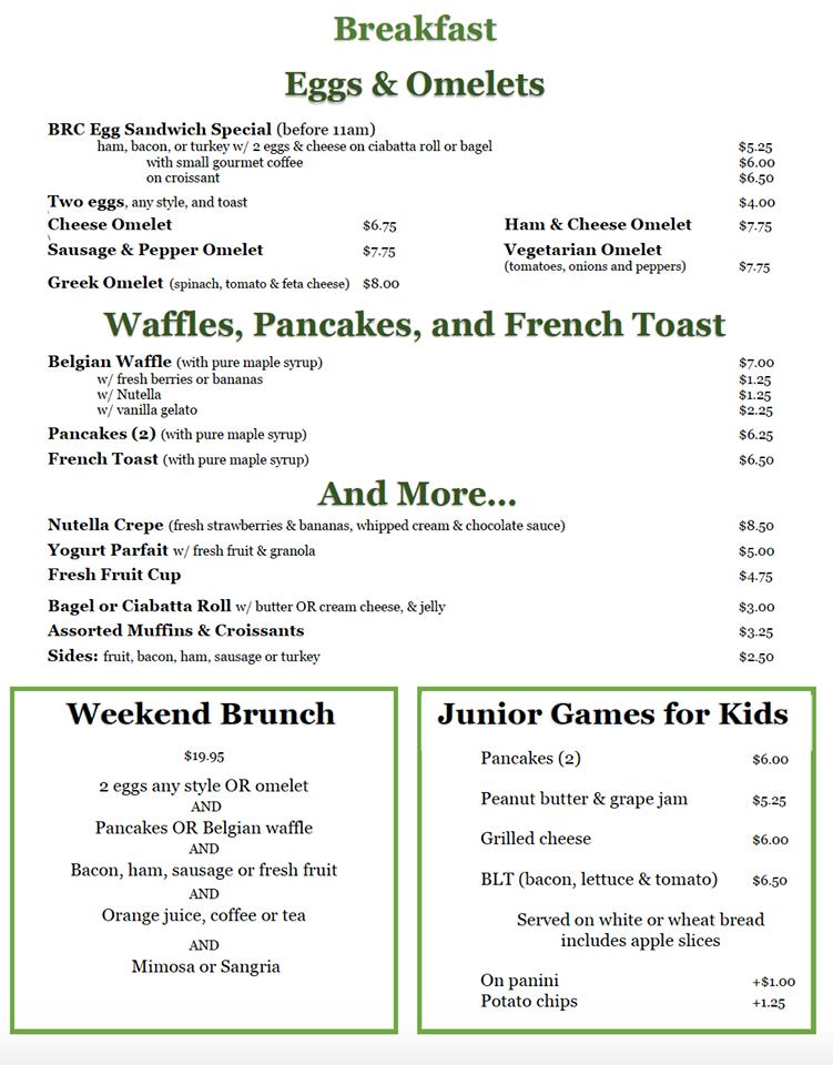 Menu at Bean Runner Cafe, Peekskill