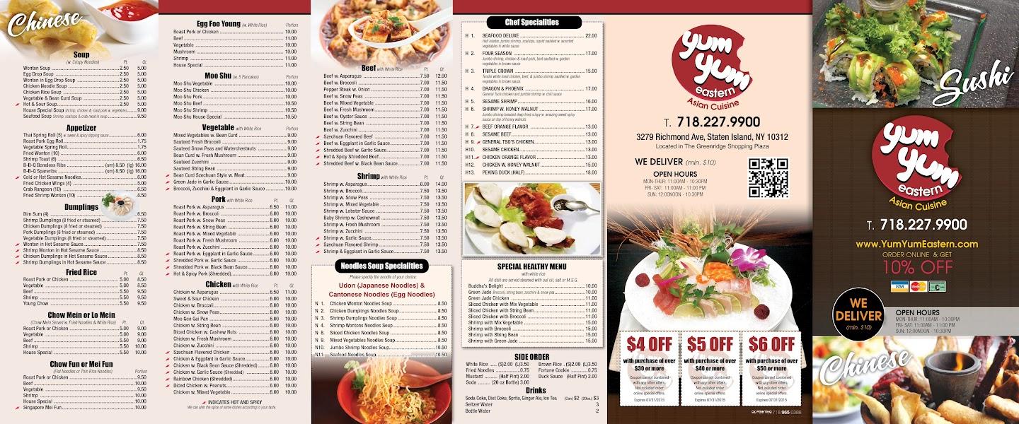 Menu at Empire East restaurant, New York City, Hylan Blvd