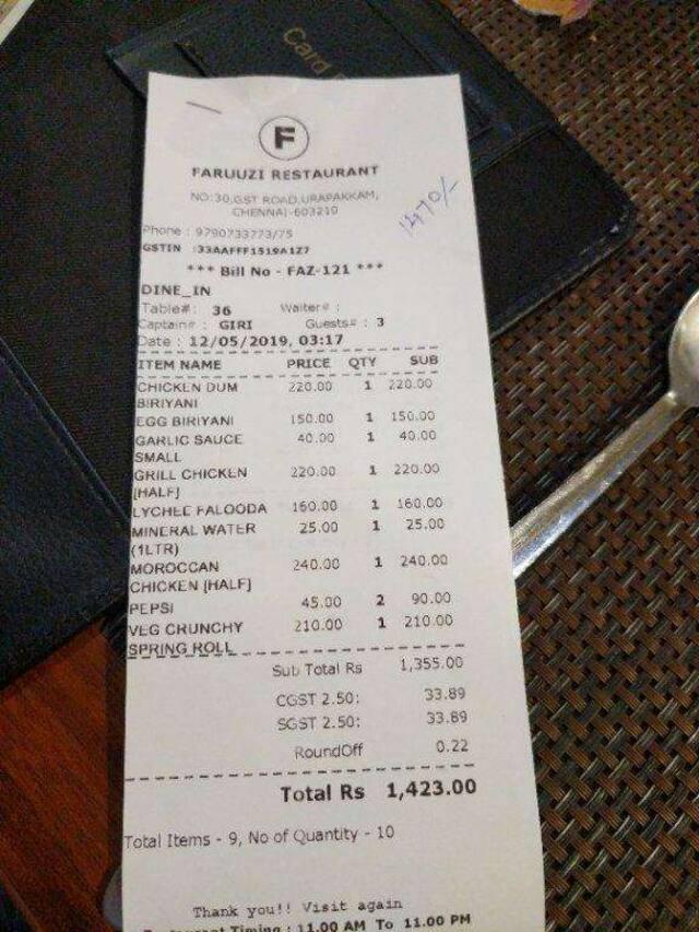 Menu at Faruuzi Multicuisine Restaurant, Chennai, 30