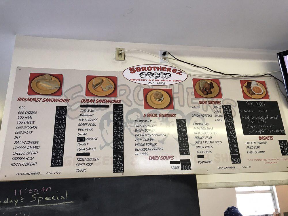 Menu at Five Brothers Two Seafood Market & Grocery restaurant ...