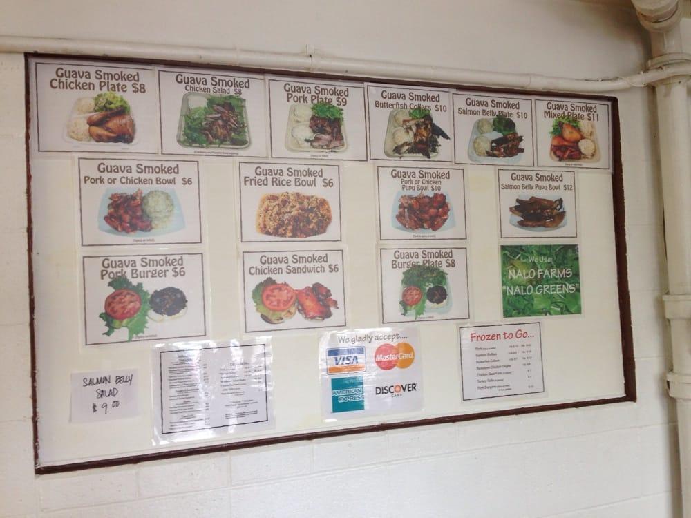 Menu at Guava Smoked BBQ, Honolulu, Republican St