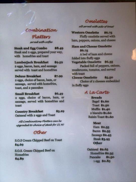 Menu at Old Canal Inn pub & bar, Hollidaysburg