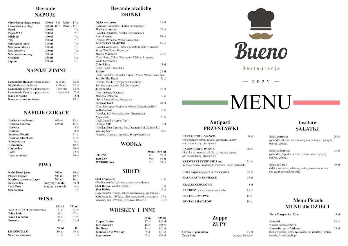 Carta del restaurante Restauracja Bueno, Włocławek