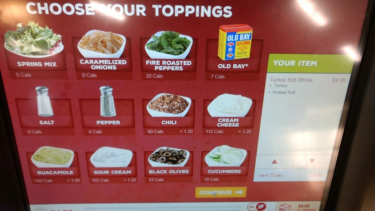 Menu at Sheetz, Bellefonte, 820 S Eagle Valley Rd
