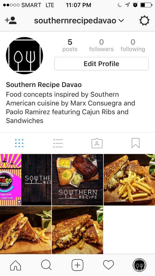 Menu at Southern Recipe restaurant, Davao City