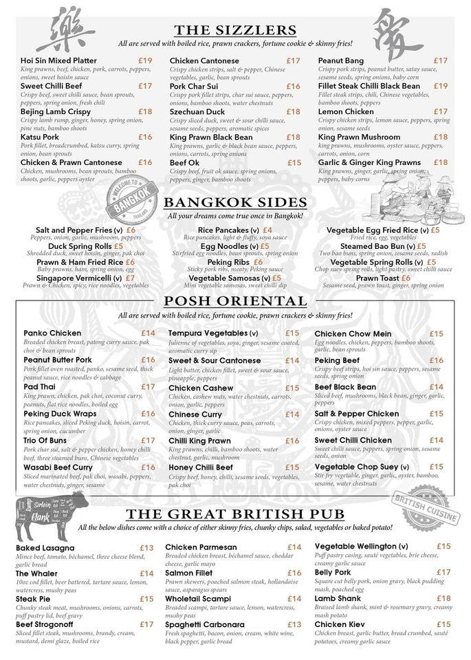 Menu at The Bridge Inn pub & bar, Darlington