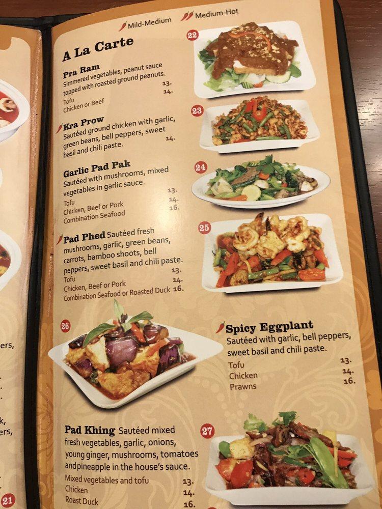 Menu at Thailand Restaurant Novato, Novato